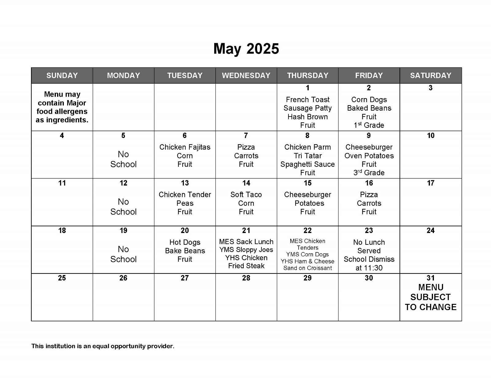 Lunch & Breakfast Menus • Page - Yuma School District